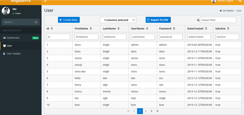Angularpro Identity User Management With Core Web Api With